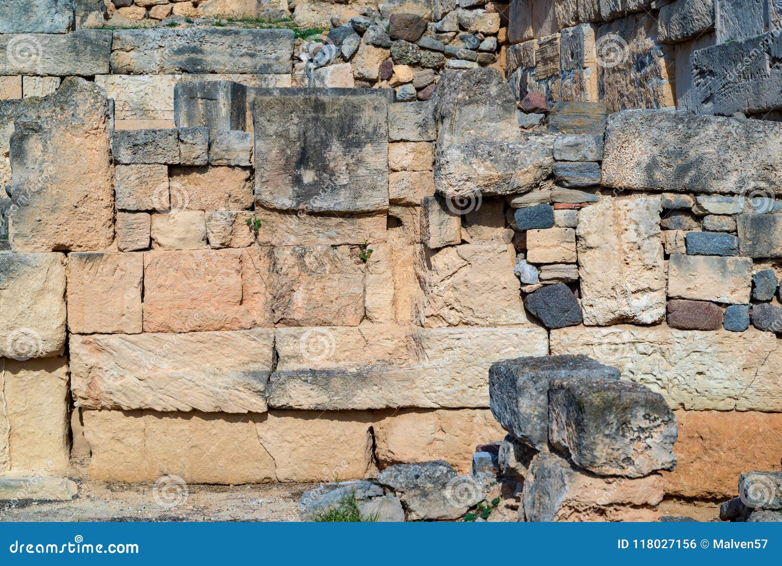 Ancient Stone Wall for a Background Closeup Stock Photo - Image of ...