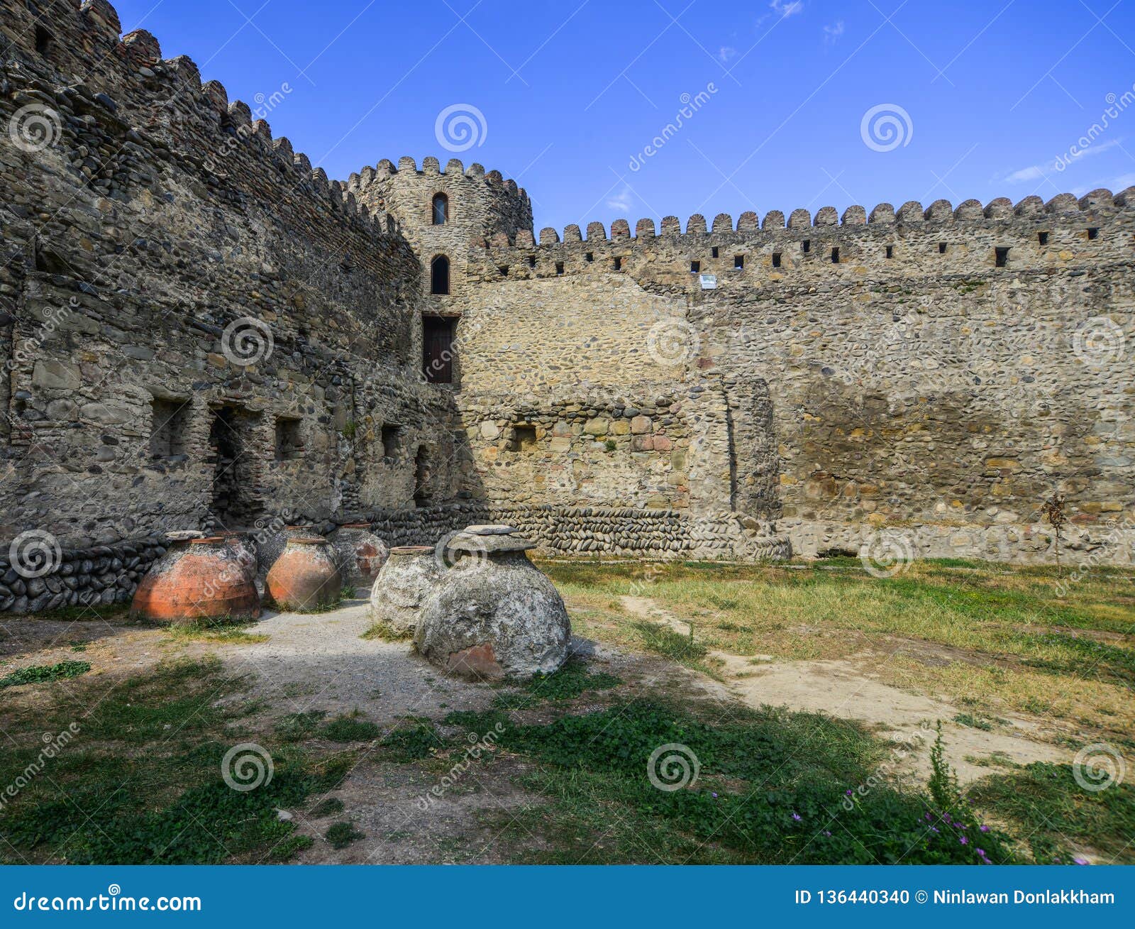 Ancient stone wall of fort stock photo. Image of fort - 136440340