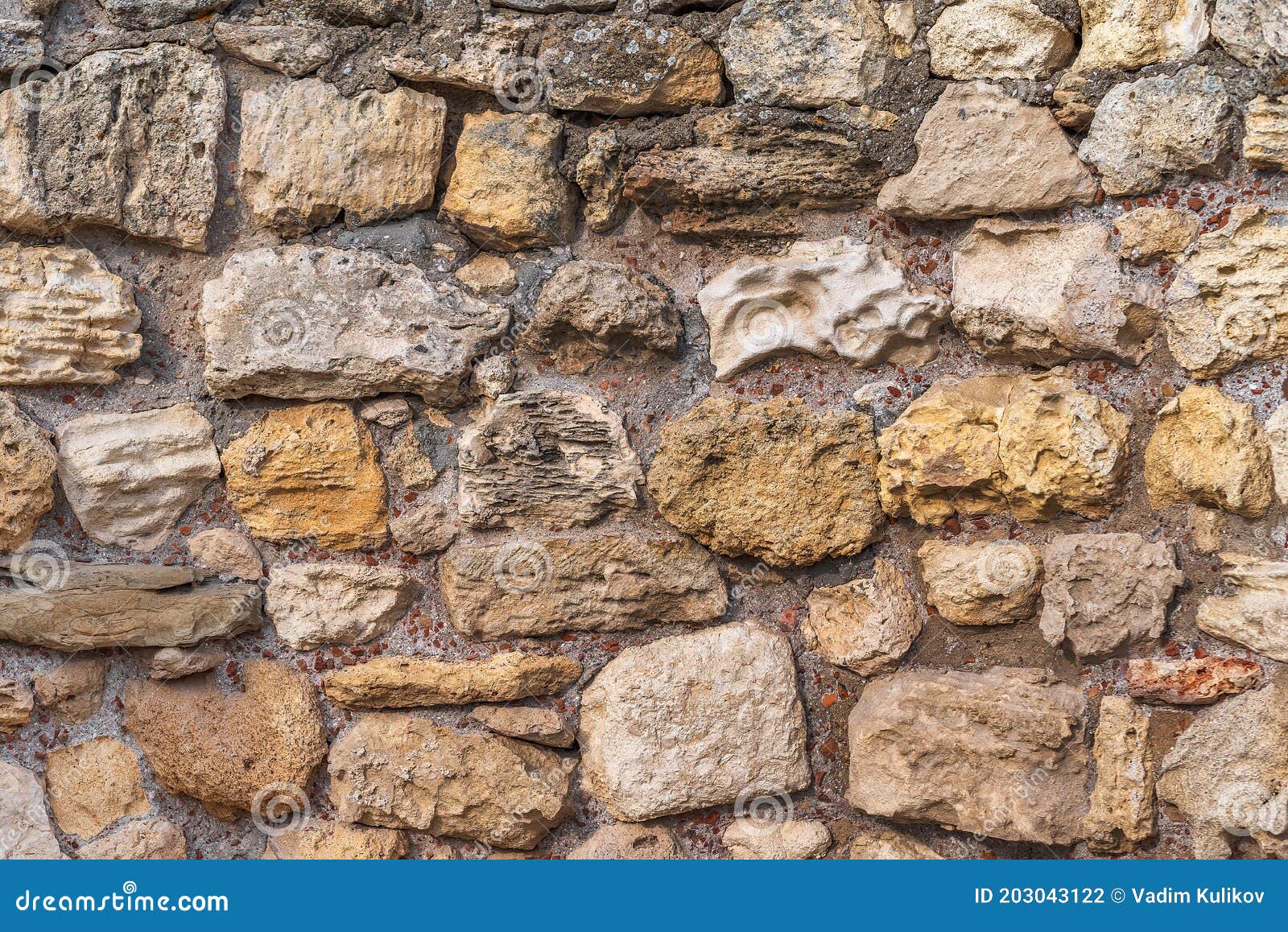 Ancient Stone Wall Made of Stones of Different Colors Stock Photo ...