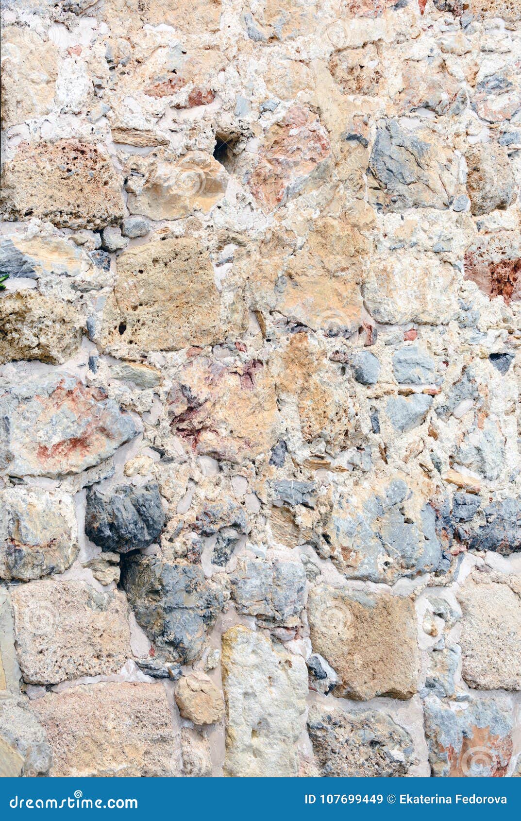 Ancient Stone Wall. Masonry of Stones and Bricks. Beautiful Background ...