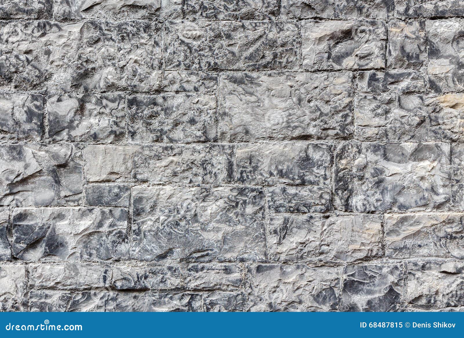 Ancient Stone Wall. Monochrome Grey Texture Stock Image - Image of ...