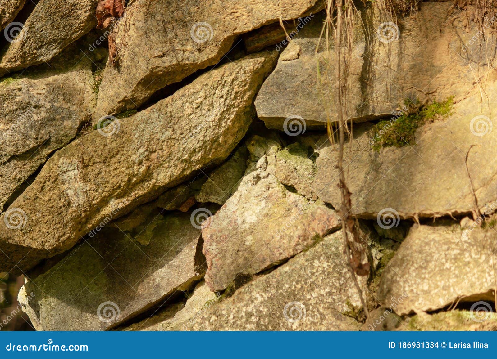 Ancient Stone Wall. Natural Color Stock Photo - Image of grunge ...