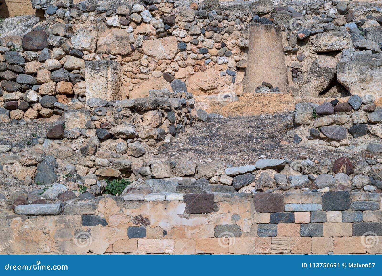 Ancient Stone Wall for a Background Stock Image - Image of wall, rough ...