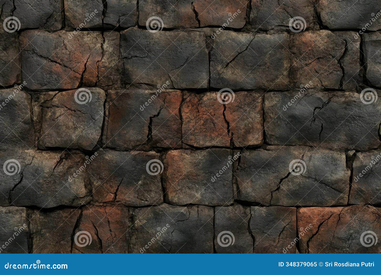 Ancient Stone Wall Texture, Cracked Blocks Seamlessly Repeat for Design ...