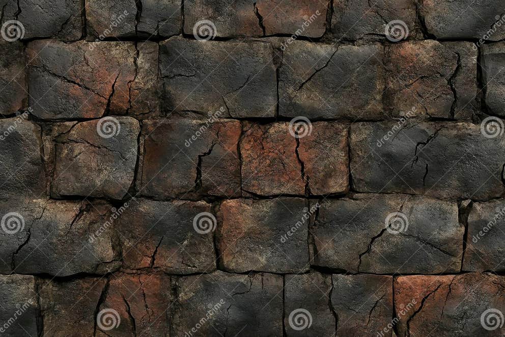Ancient Stone Wall Texture, Cracked Blocks Seamlessly Repeat for Design ...