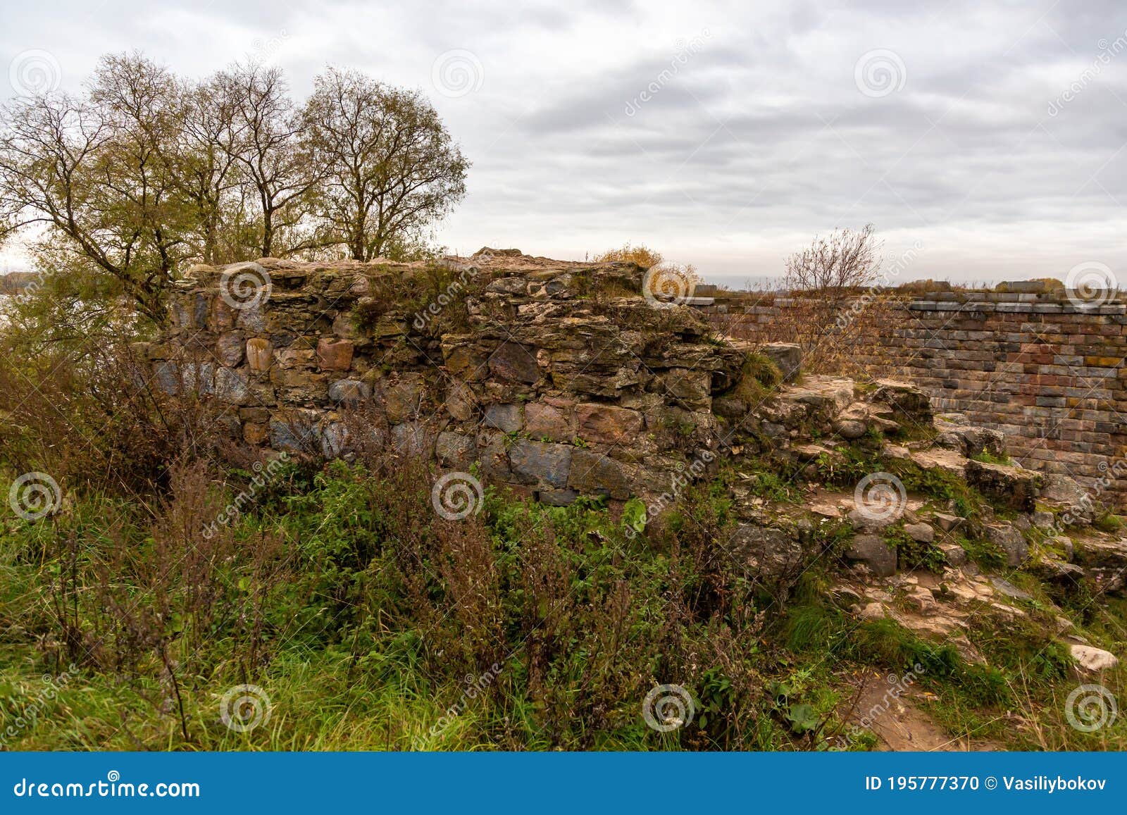 The ancient stone walls stock photo. Image of facade - 195777370