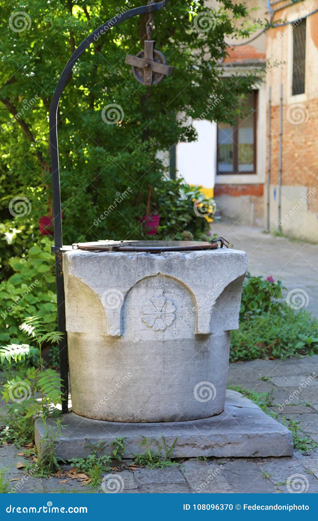 STONE WELL for Rainwater Collection Stock Photo - Image of water ...