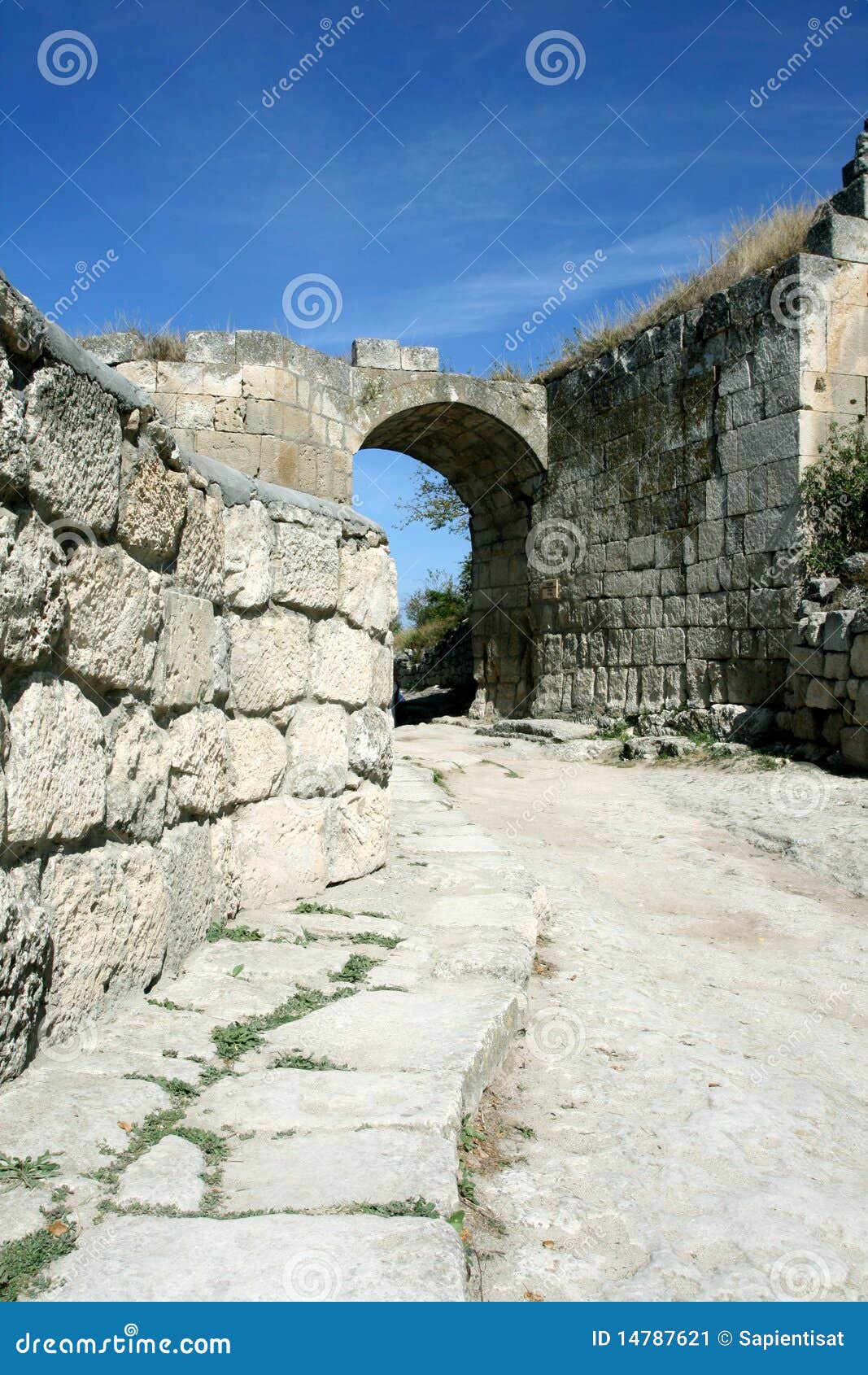 Ancient street and arc stock image. Image of european - 14787621