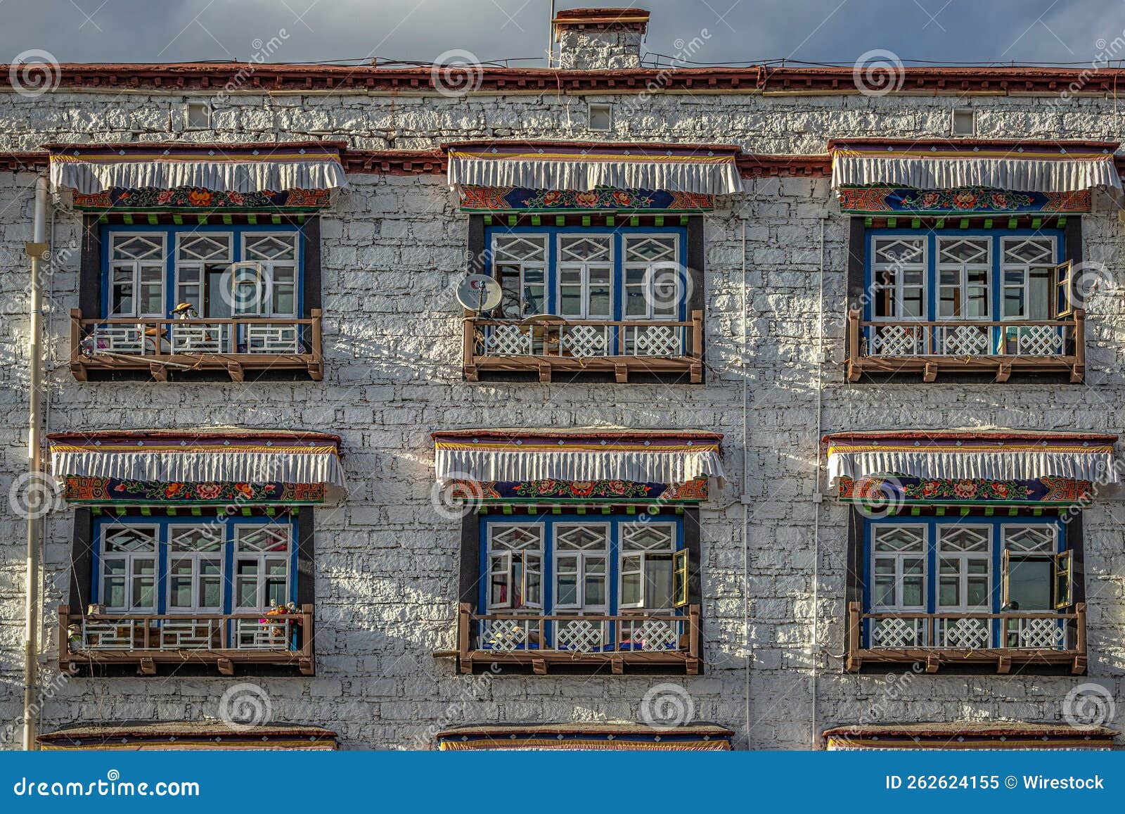 Ancient Street Building in Lhasa, Tibet, China Stock Image - Image of ...