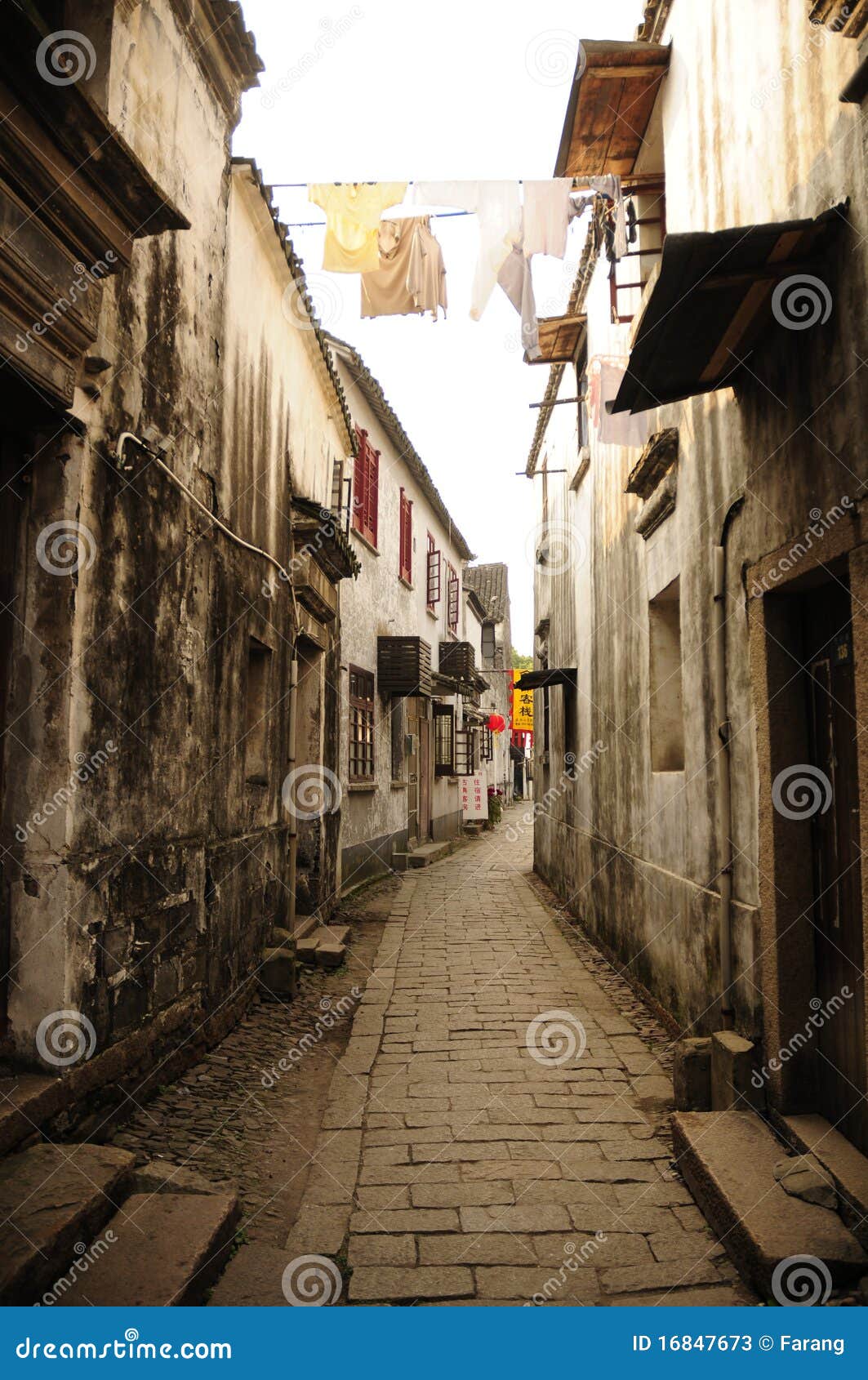 Ancient Street in Chinese Town Stock Image - Image of province, chinese ...