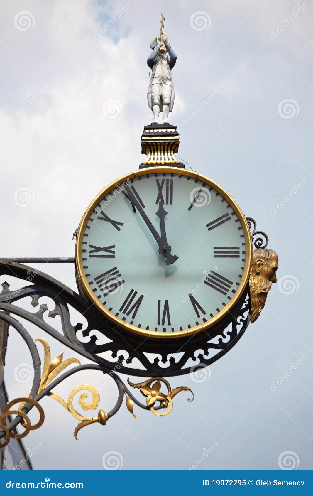 Ancient street clocks stock image. Image of gold, street - 19072295