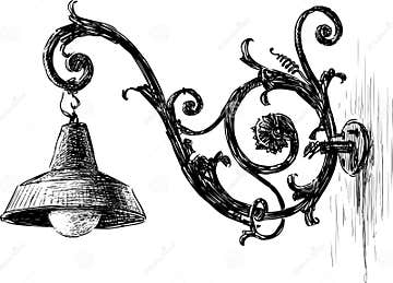 Ancient street lamp stock vector. Illustration of light - 48382093