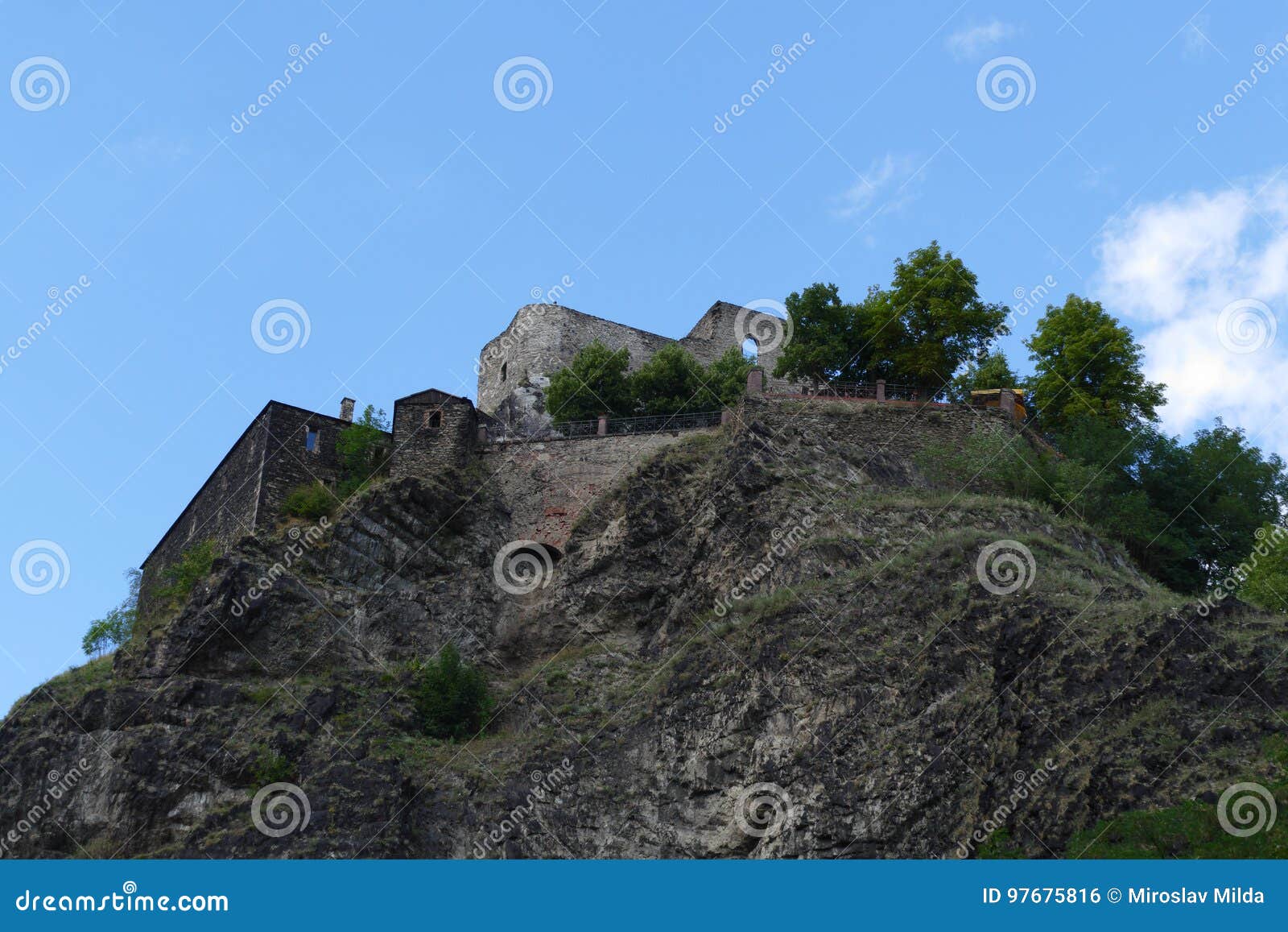 Ancient stronghold Strekov stock photo. Image of stronghold - 97675816