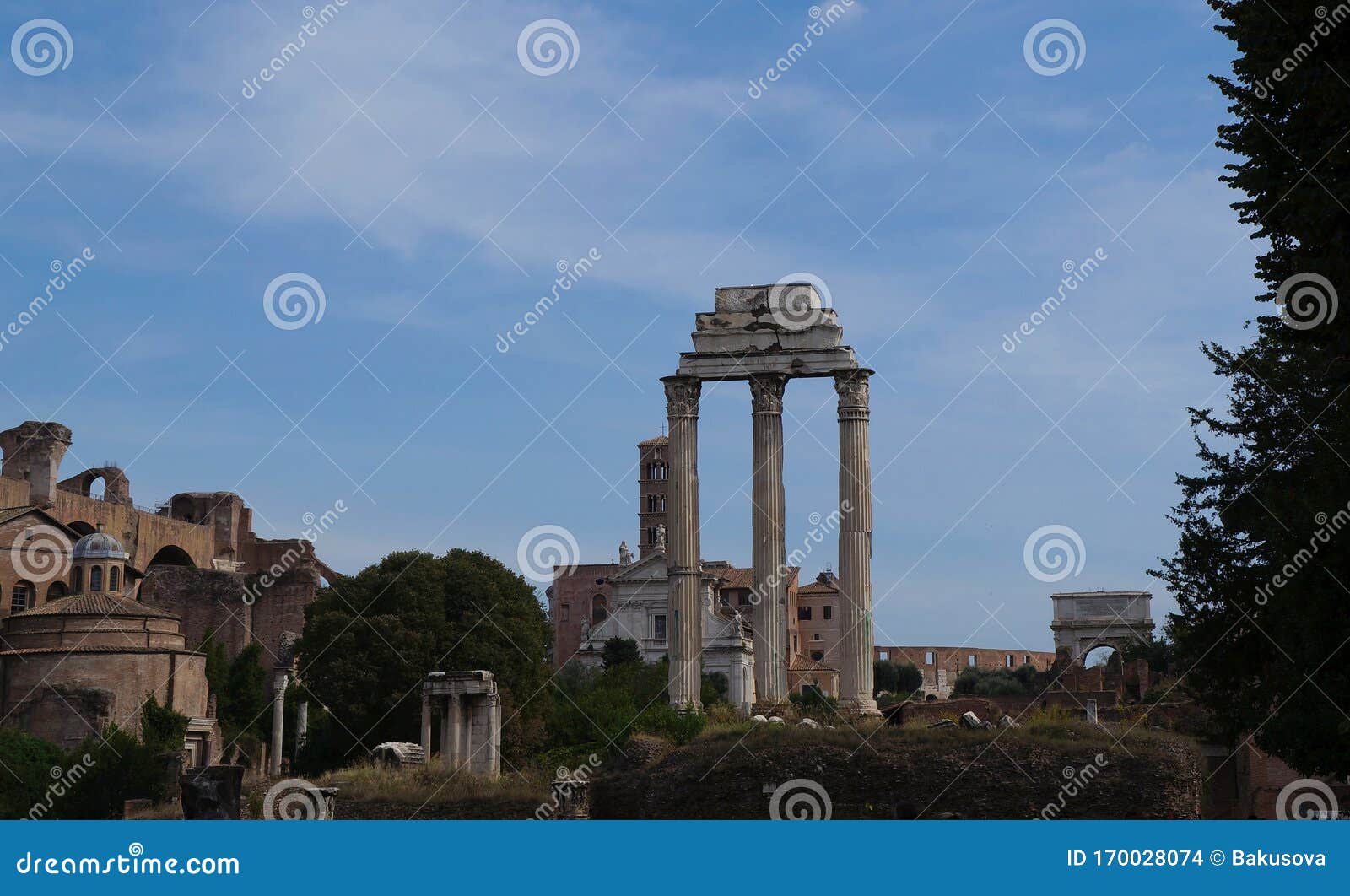 Ancient Structures of the Roman Forum Stock Photo - Image of culture ...