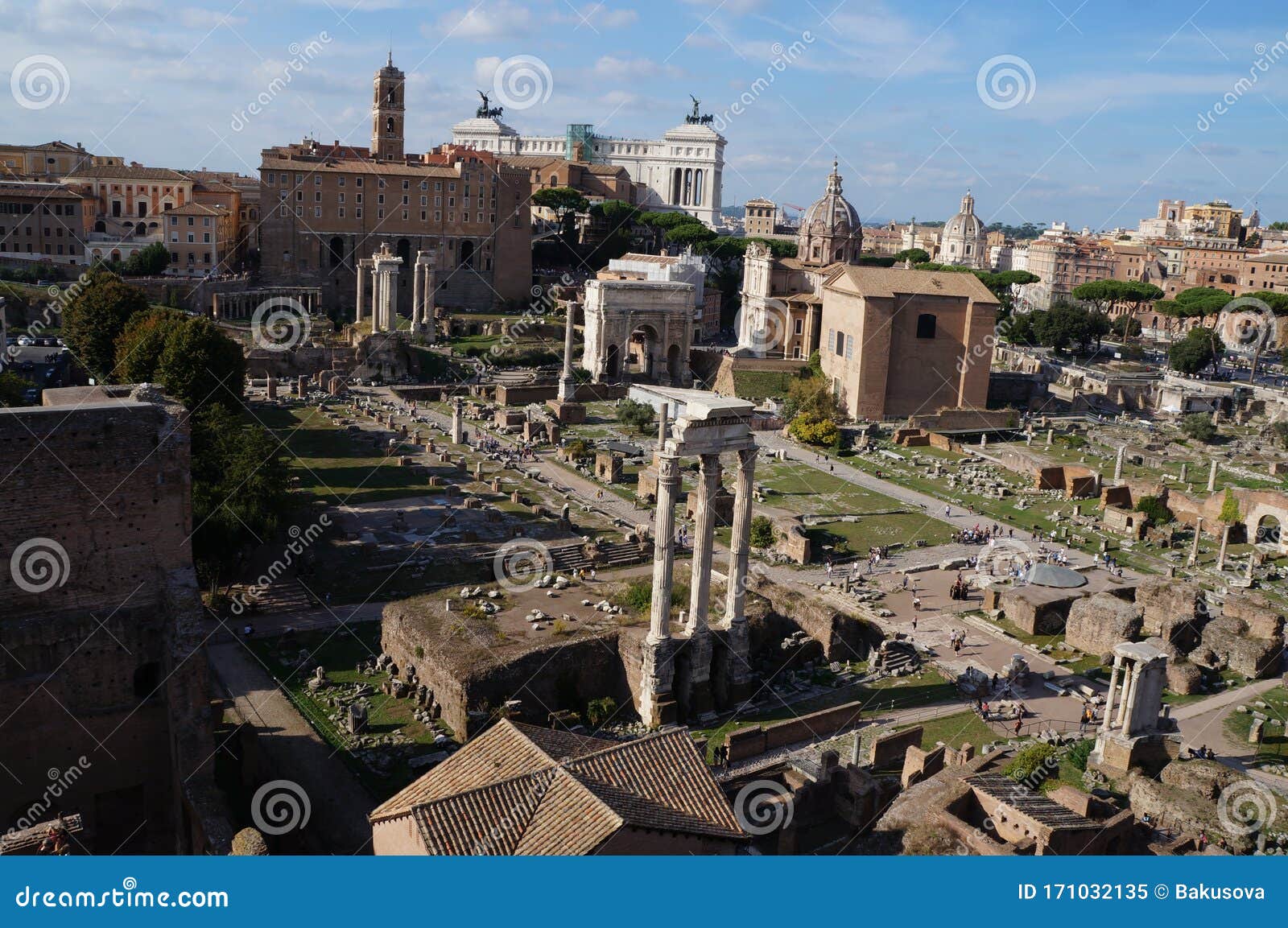 Ancient Structures of the Roman Forum Stock Image - Image of building ...