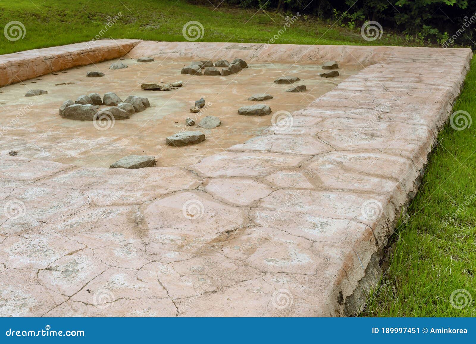 Ancient Structures Unearthed in Prehistoric Archeological Site Stock ...