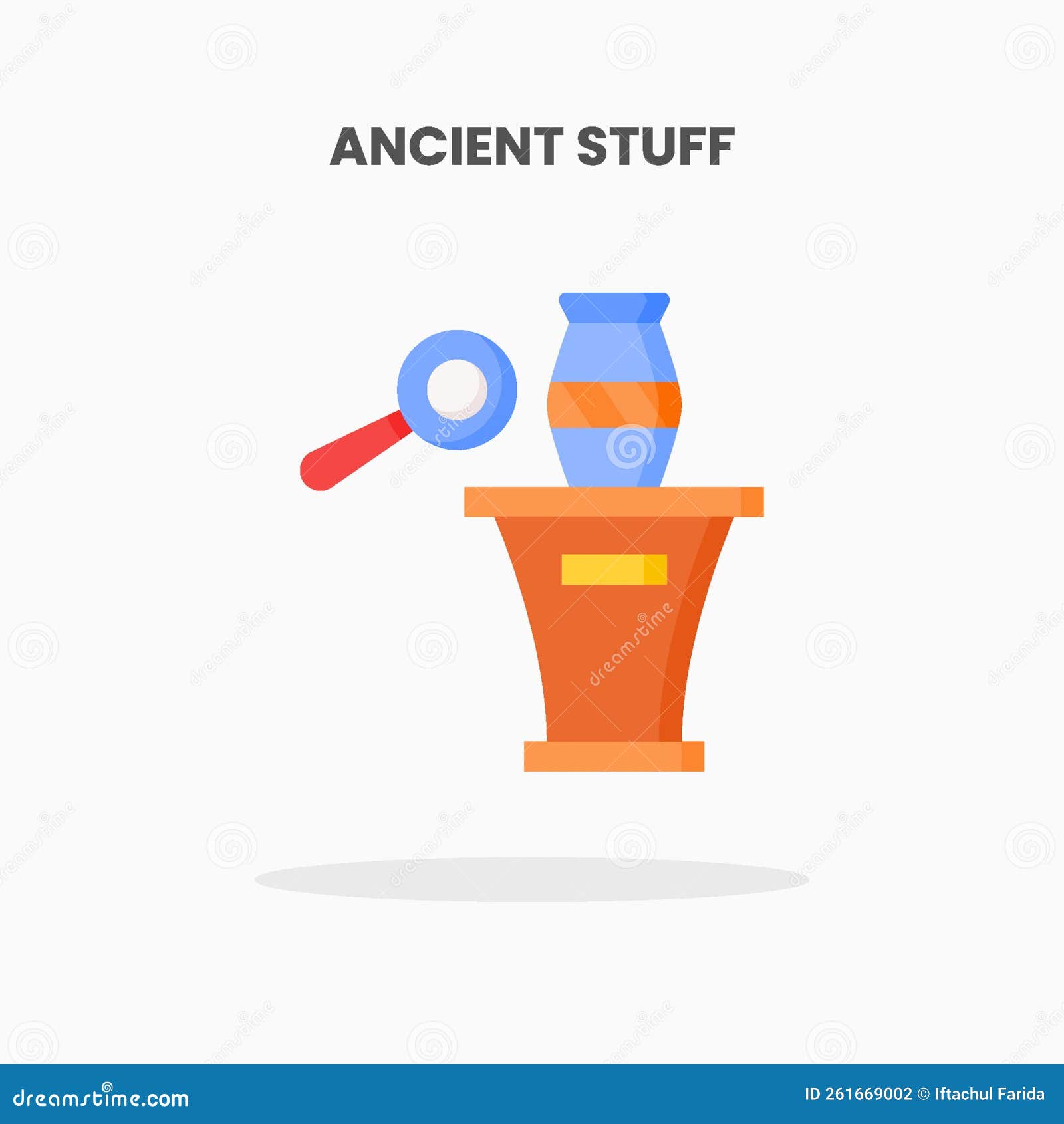 Ancient Stuff flat icon. stock vector. Illustration of design - 261669002