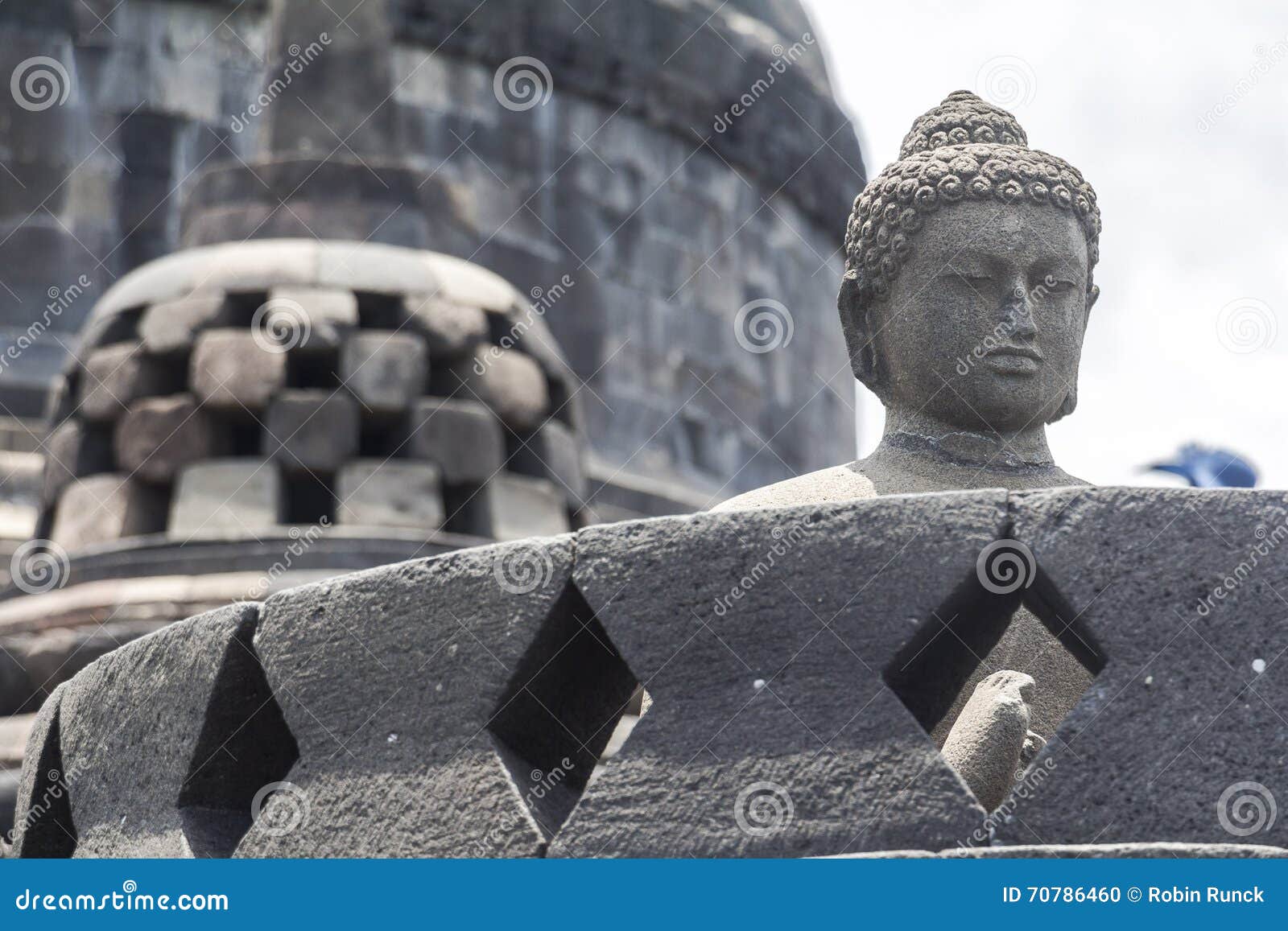 Ancient Stupas Inside Borobudur Temple Stock Photo - Image of ...