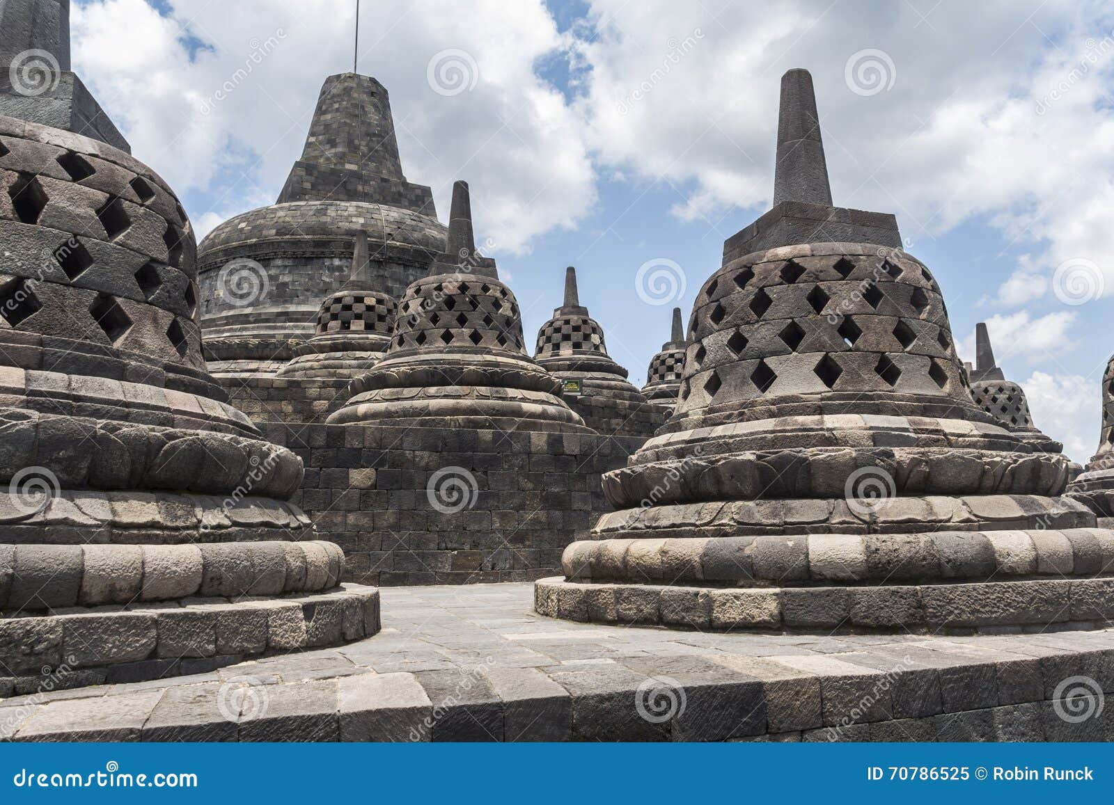 Ancient Stupas Inside Borobudur Temple Stock Image - Image of inside ...