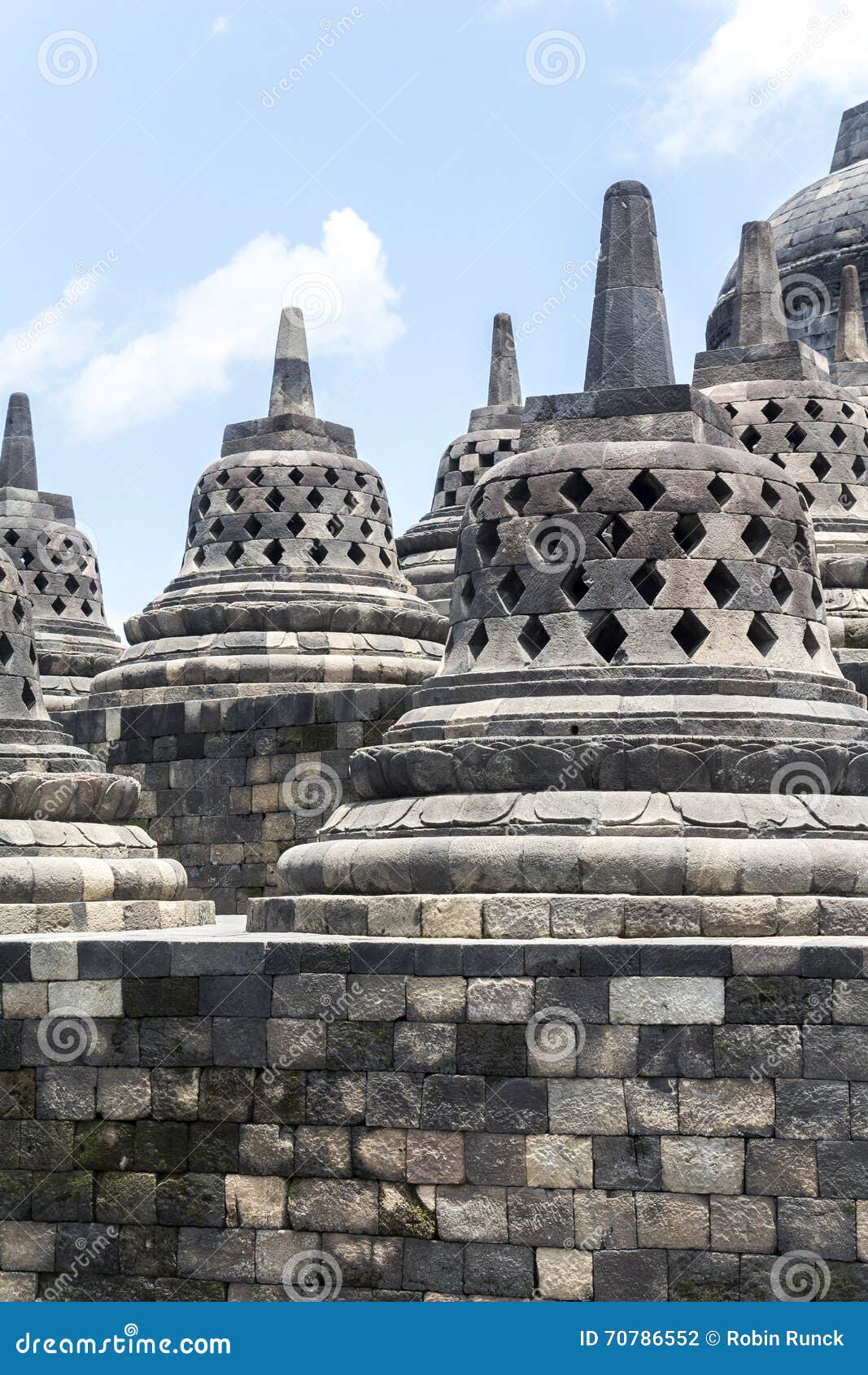Ancient Stupas Inside Borobudur Temple Stock Photo - Image of landmark ...