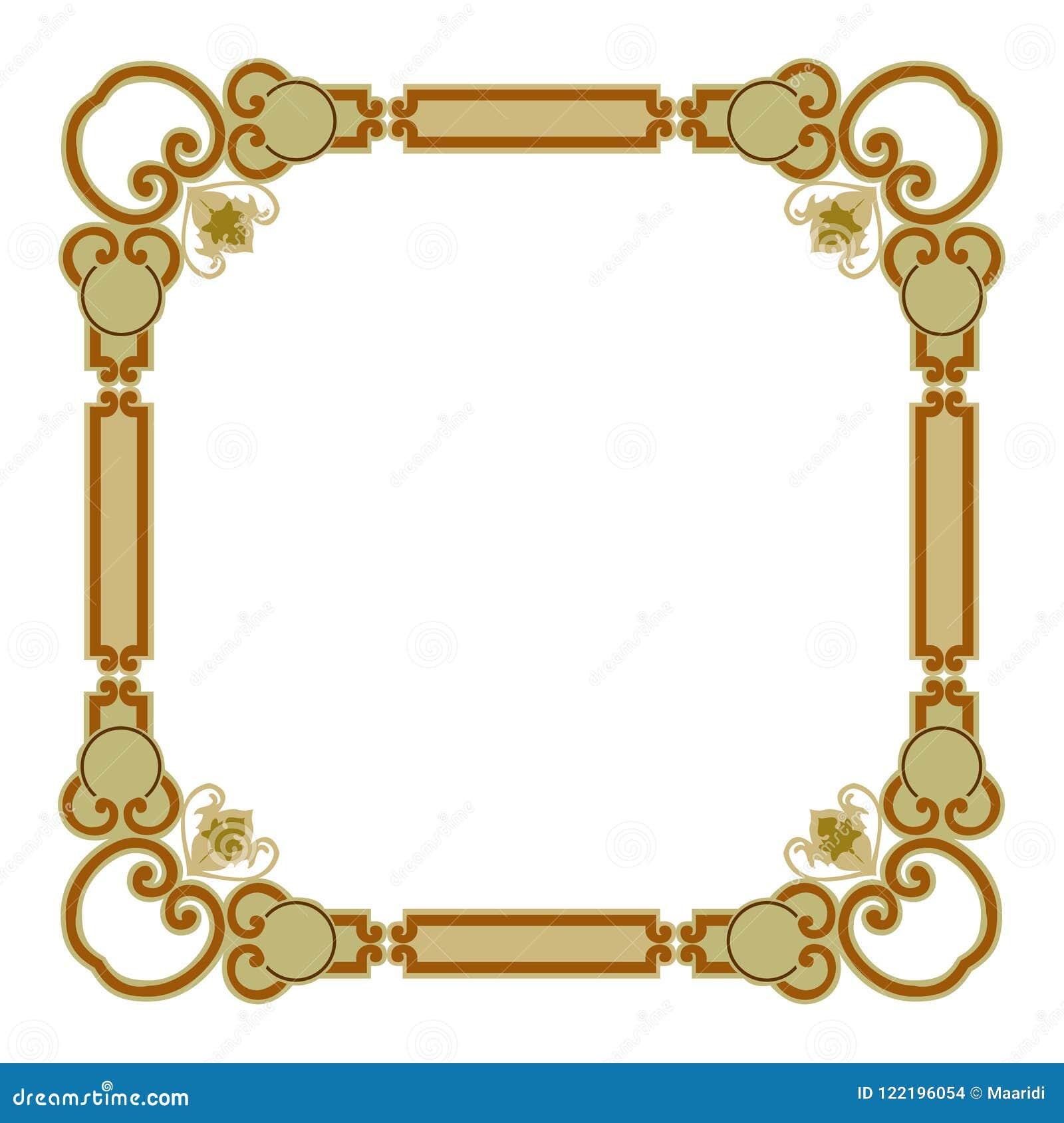 Ancient Style Square Border Stock Vector - Illustration of ornament ...