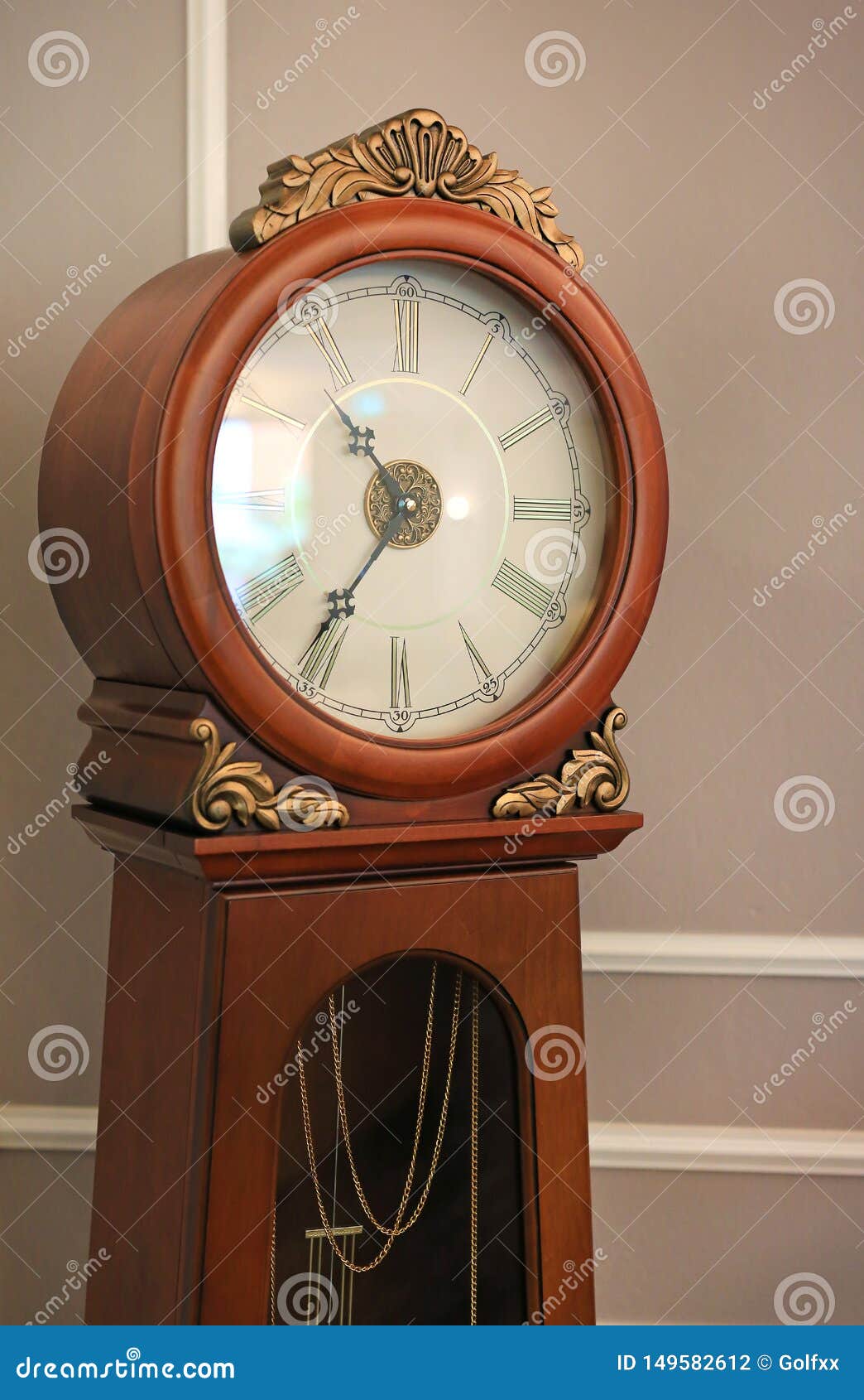 Ancient Style Standing Pendulum Clock in the House Stock Photo - Image ...