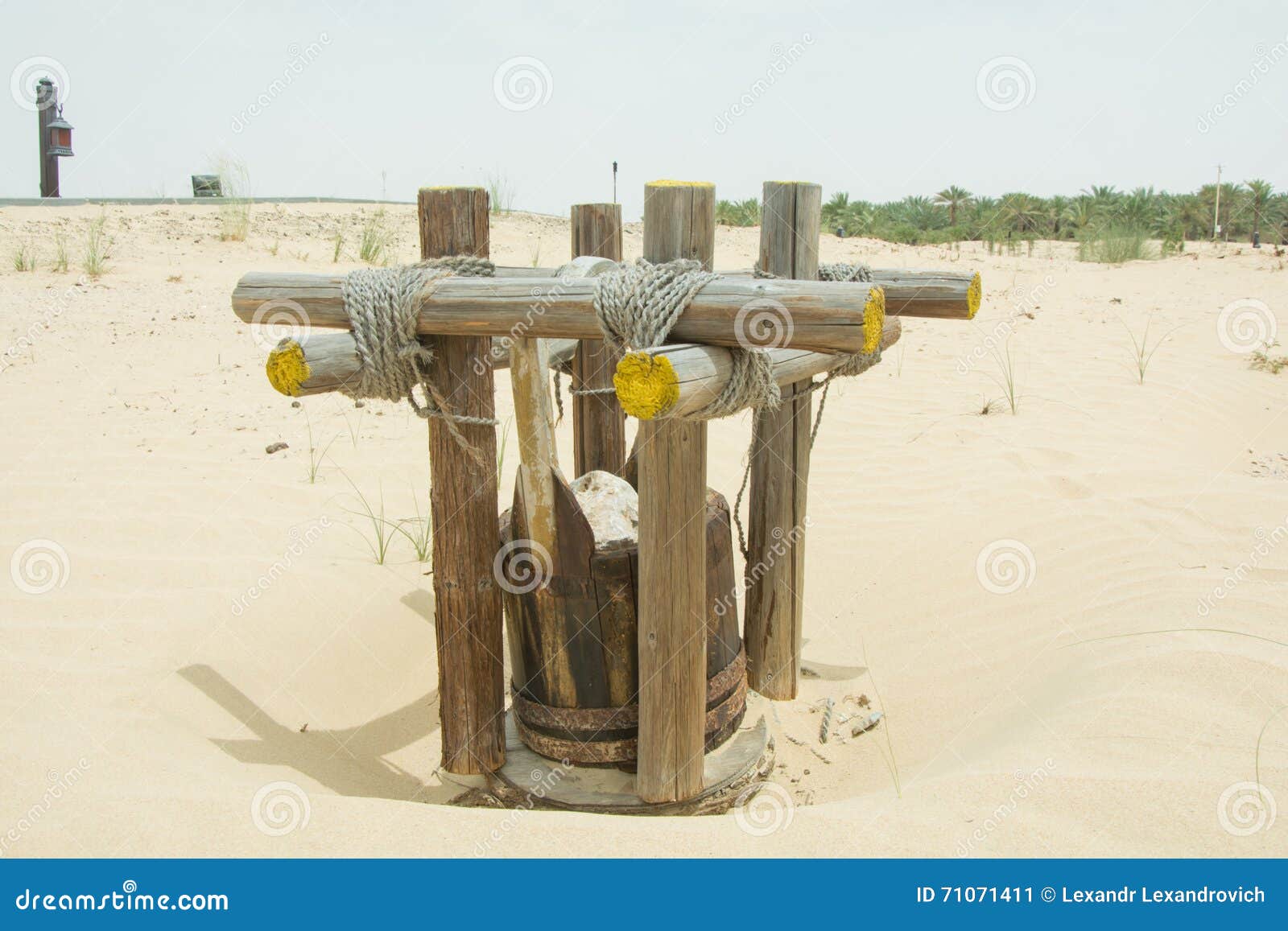 Ancient Style Well in the Desert Stock Image - Image of sump, sand ...