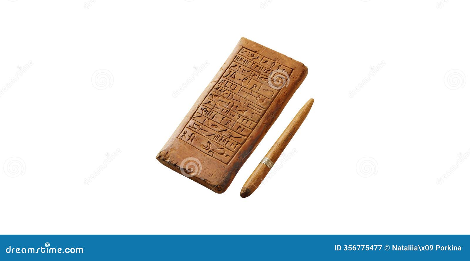 Ancient Sumerian Clay Tablet With Stylus Isolated On Transparent ...