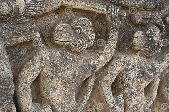 Ancient Sumerian Stone Carving on Wall Stock Image - Image of monkey ...