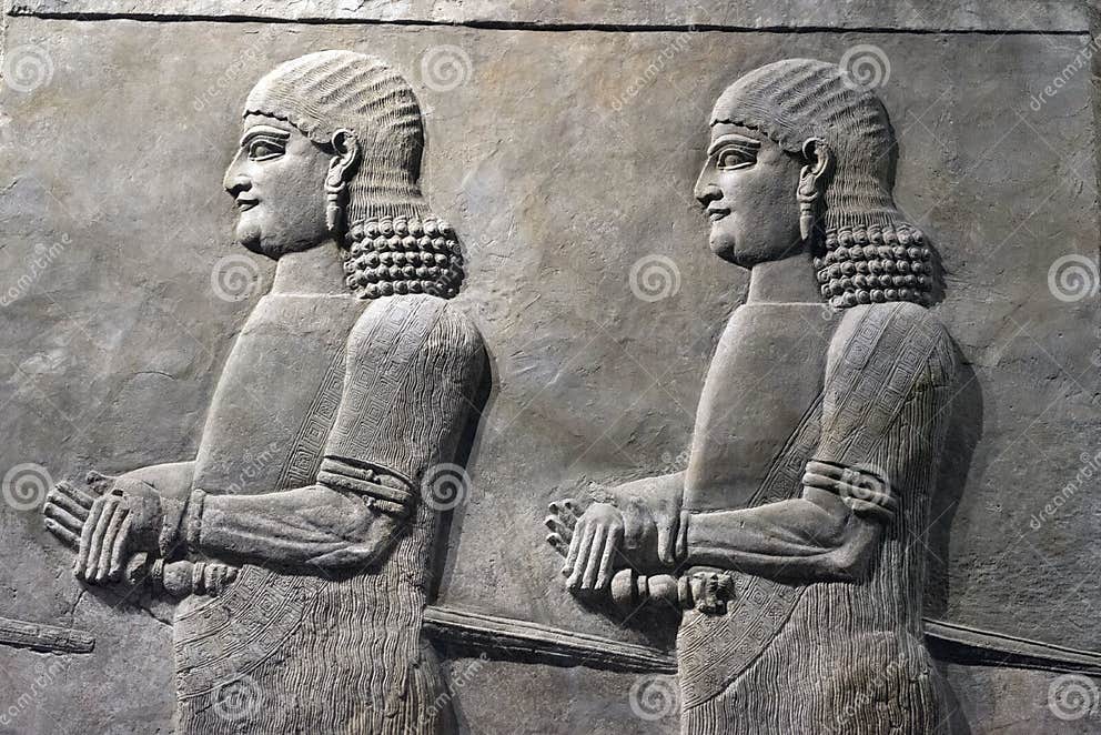 Ancient Sumerian Stone Carving on Wall Stock Image - Image of iran ...