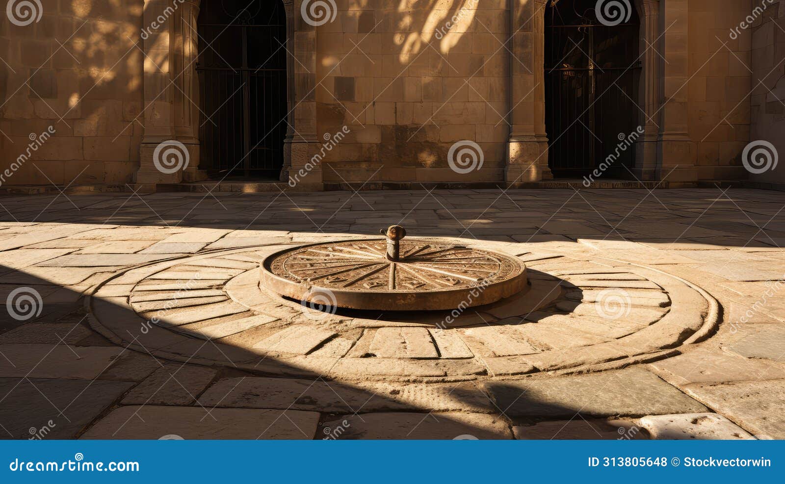 Ancient sun dial stock illustration. Illustration of surface - 313805648