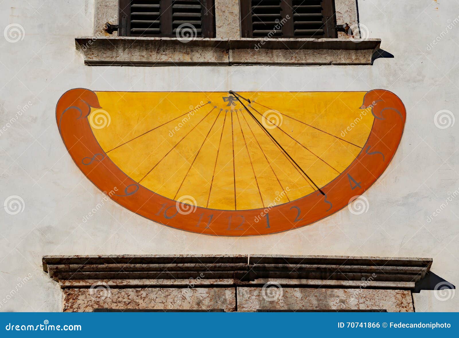 Ancient Sundial with Numerals Marking the Hours during Sunny Da Stock ...