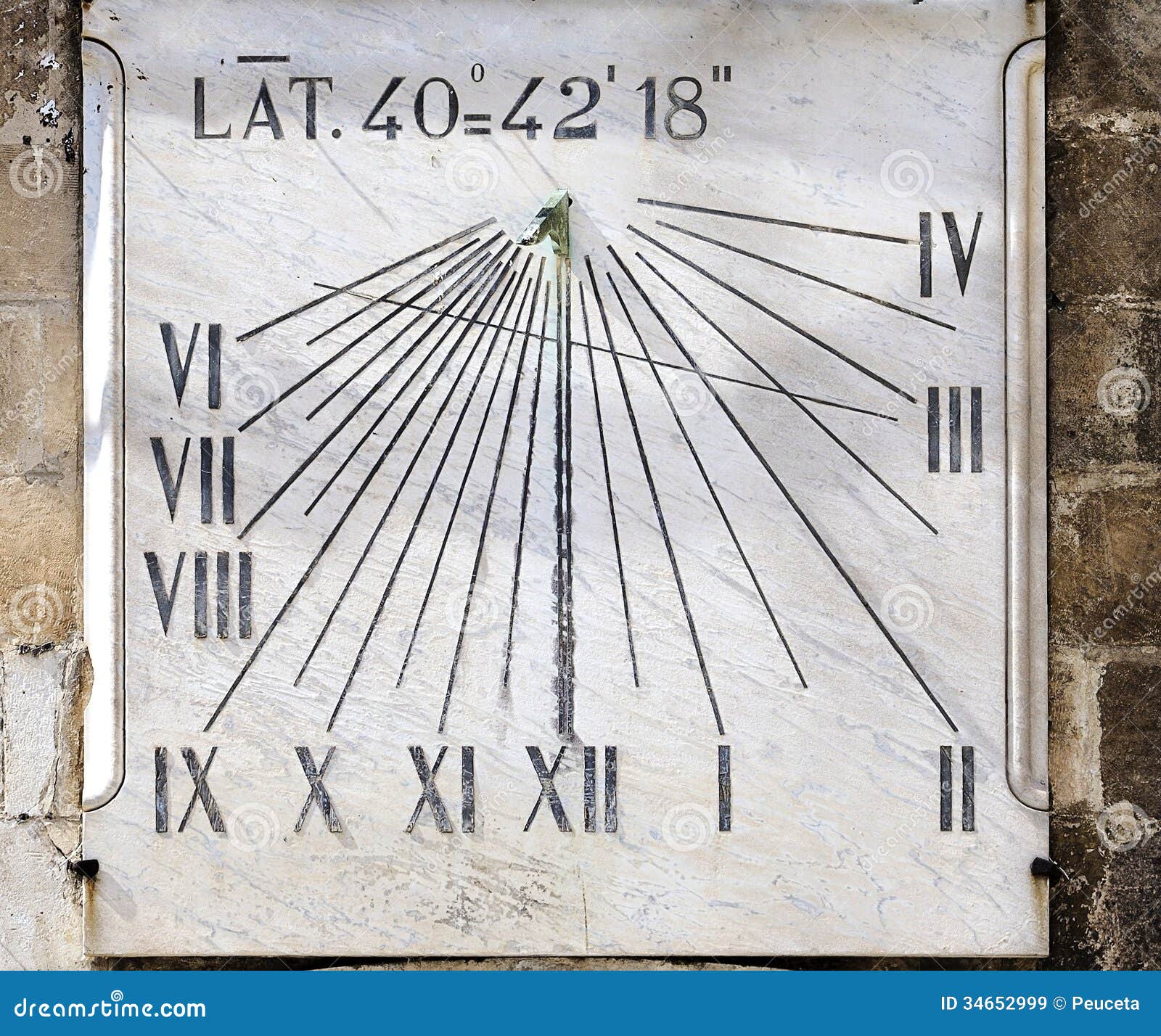 Ancient Sundial on the Wall a Bell Tower Stock Image - Image of ...