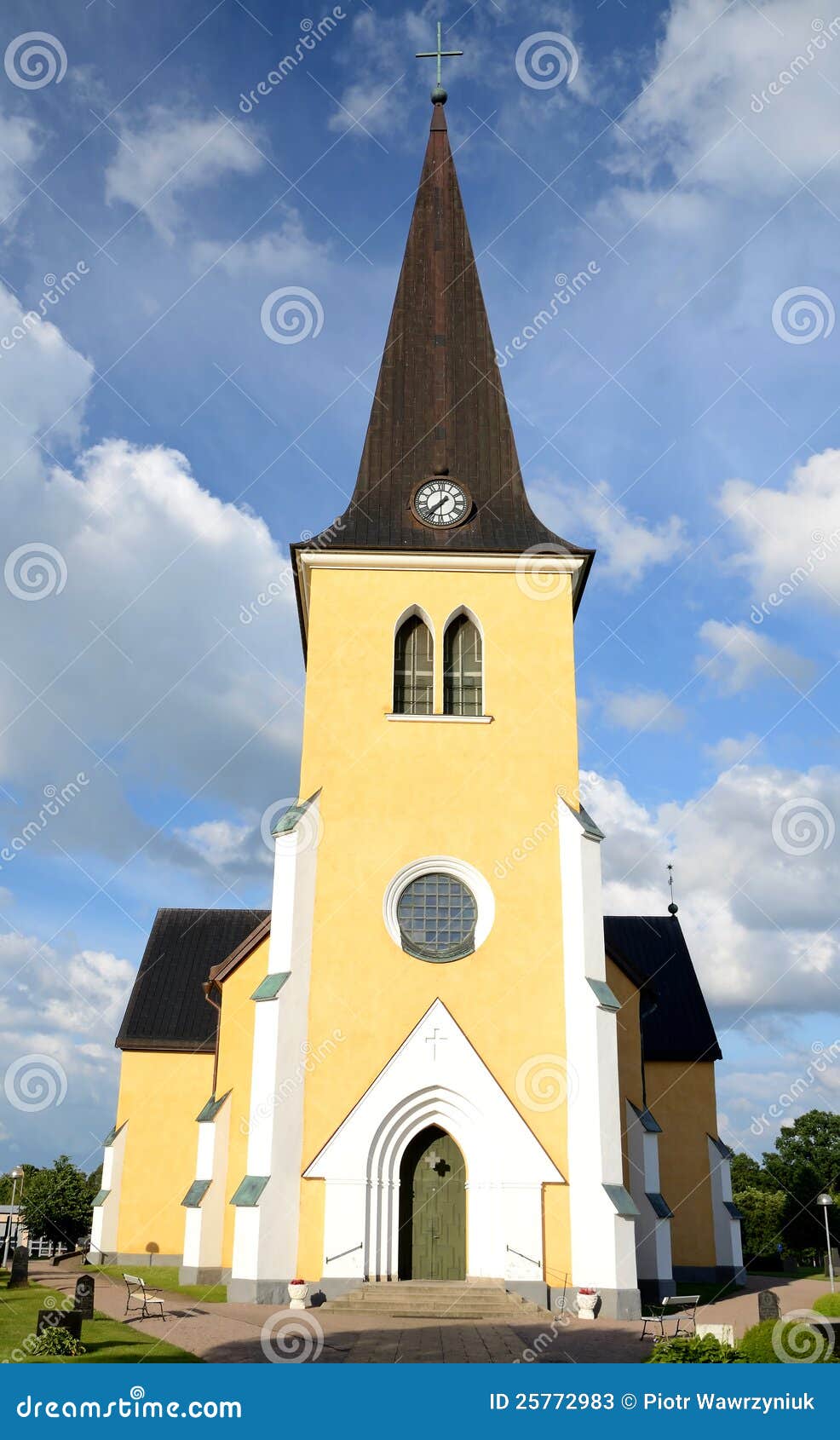 Ancient Swedish church stock image. Image of column, hedge - 25772983