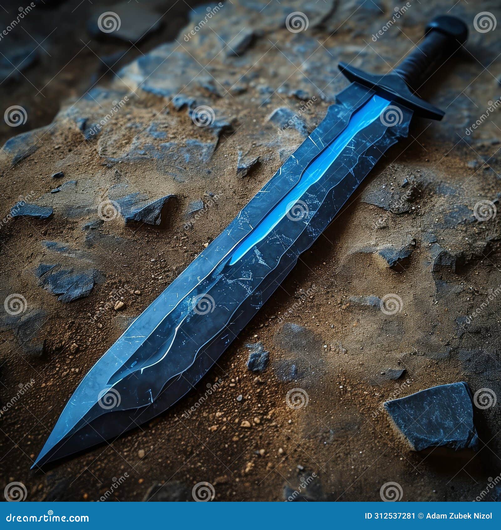 Ancient Sword Buried in the Ground Stock Illustration - Illustration of ...