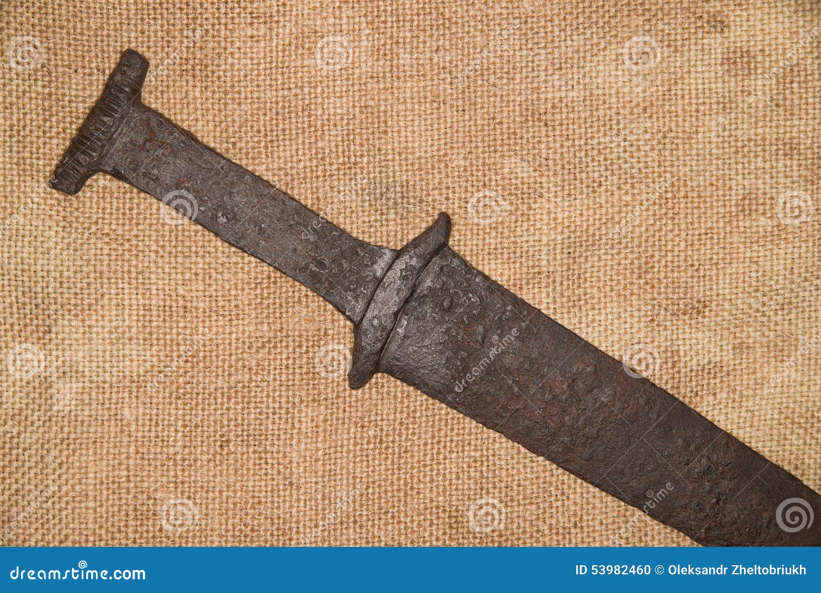Ancient Sword is on the Old Cloth Stock Photo - Image of antiquity ...