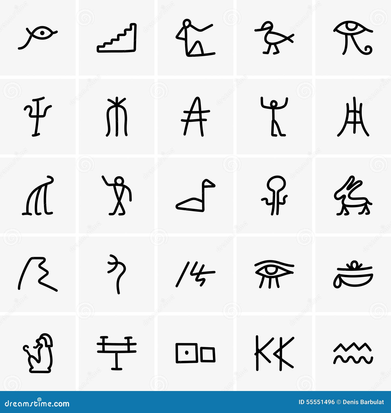 Ancient symbols stock vector. Illustration of design - 55551496