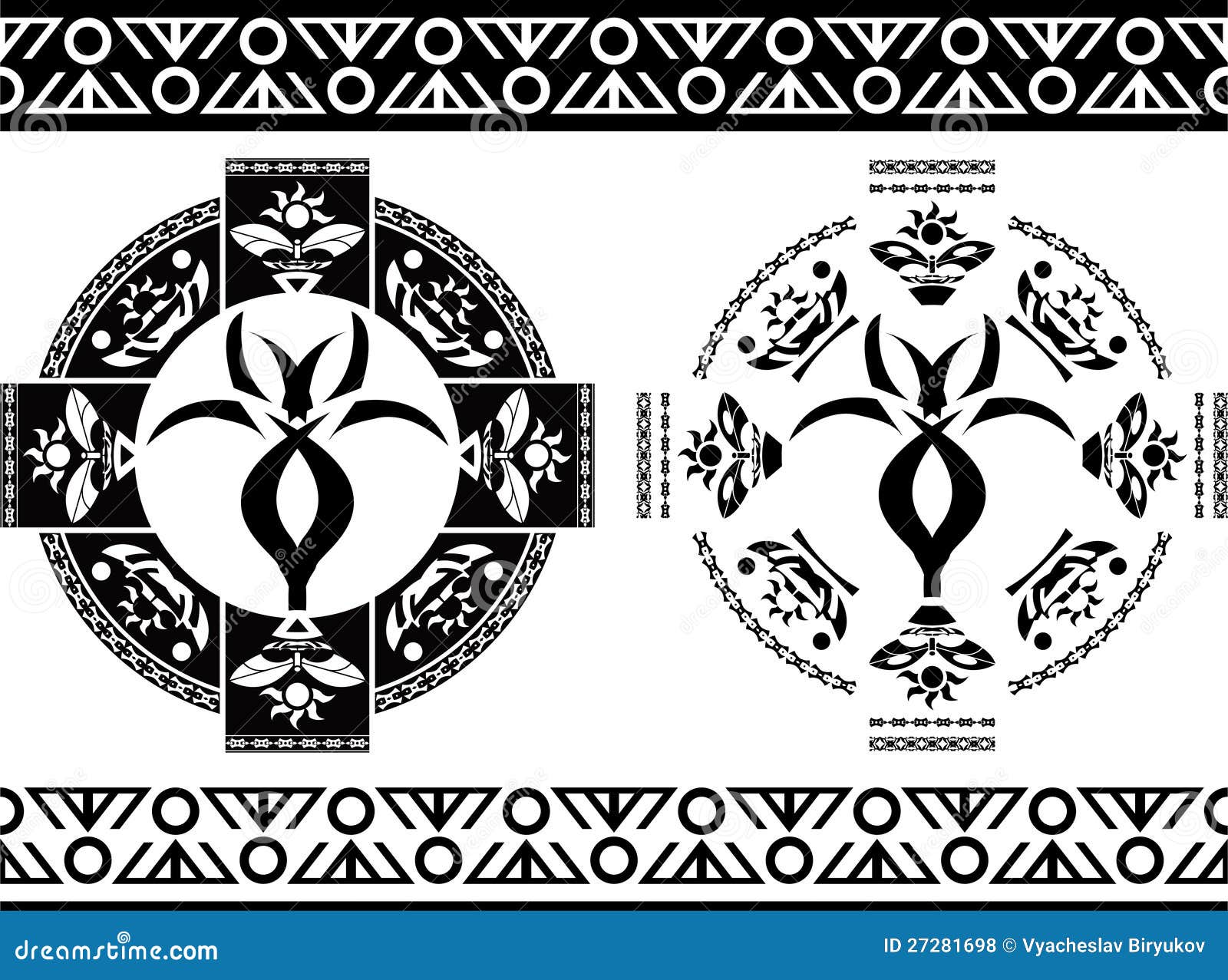 Ancient Symbols And Borders Vector Illustration | CartoonDealer.com ...