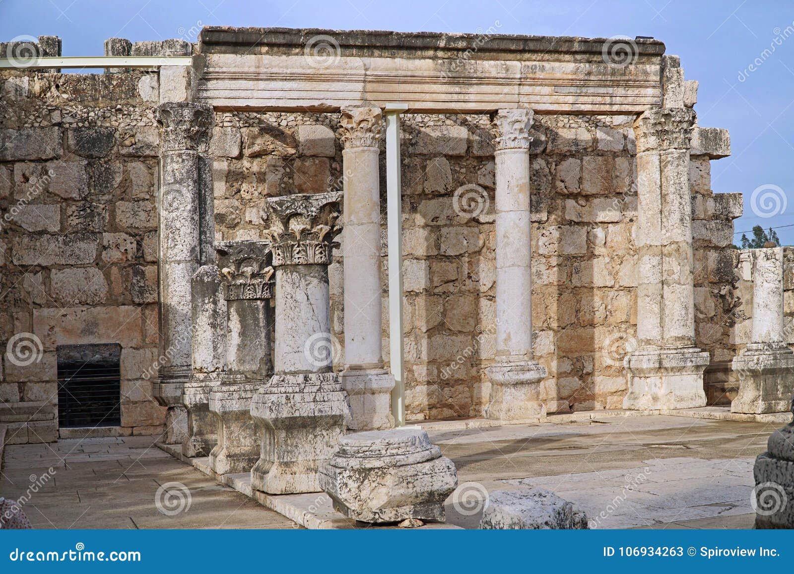 Ancient Synagogue at Capernaum Stock Image - Image of ruins, biblical ...