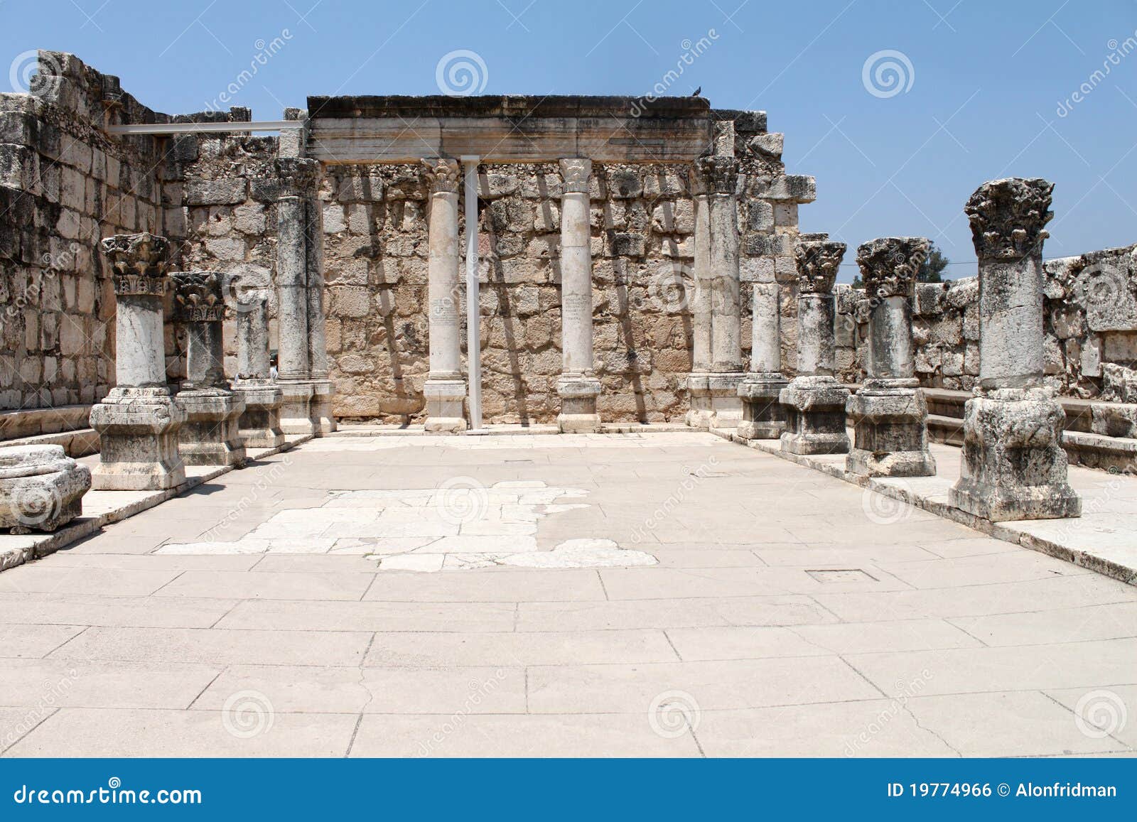 Ancient Synagogue Ruins at Capernaum Stock Photo - Image of ruins, ruin ...