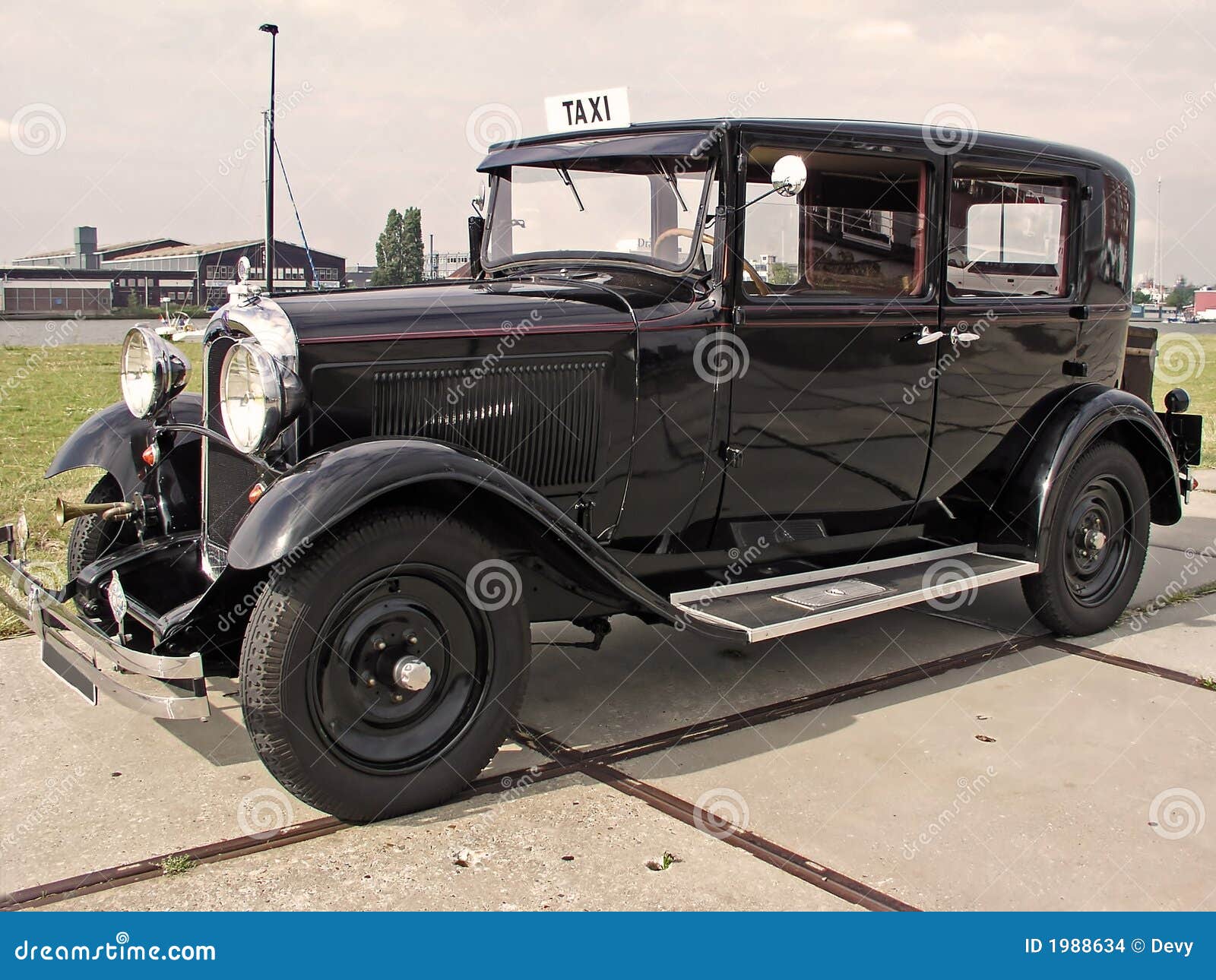Ancient Taxi in Amsterdam Harbor Stock Photo - Image of ancient ...