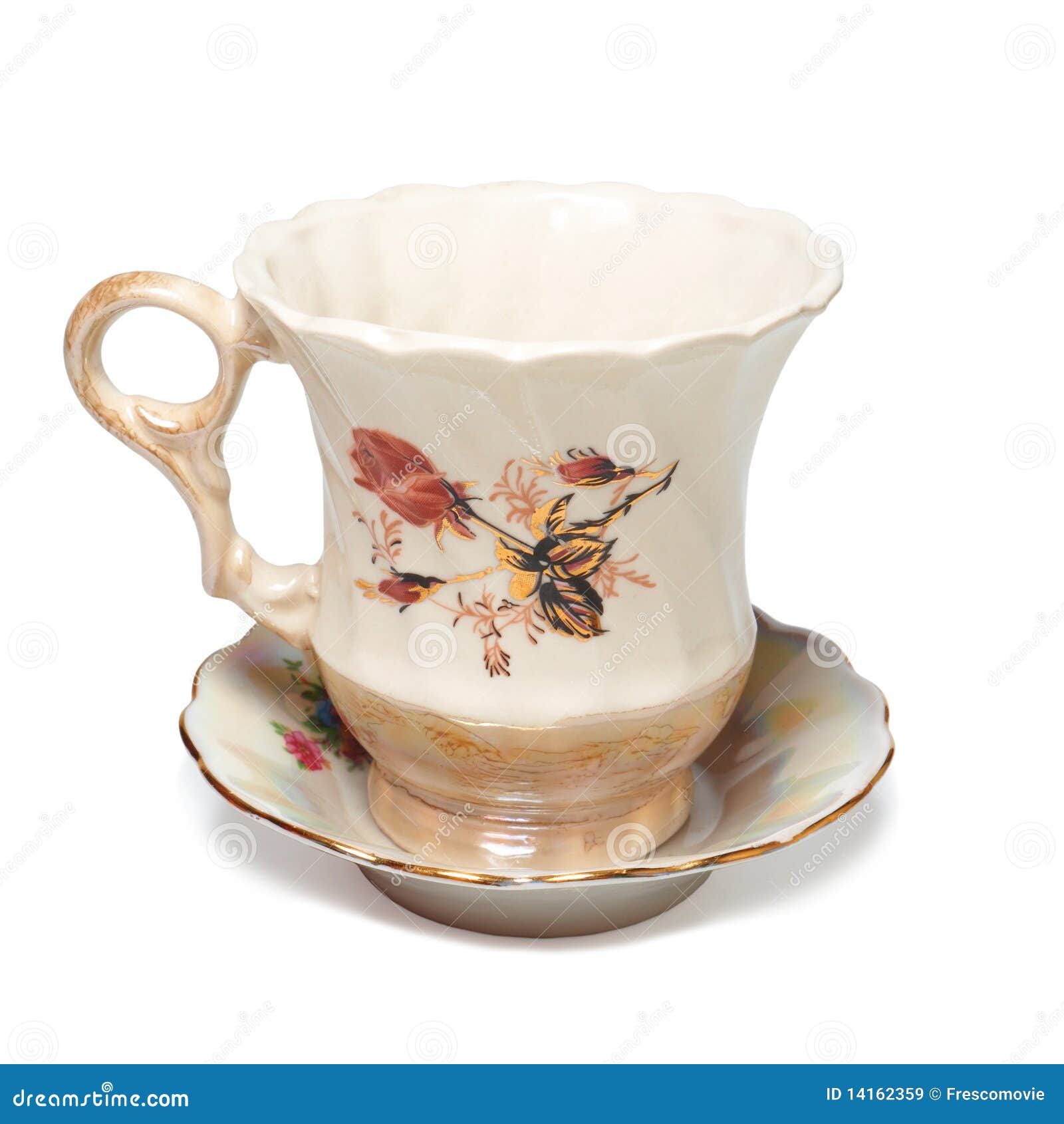 Ancient teacup on saucer stock image. Image of antique - 14162359