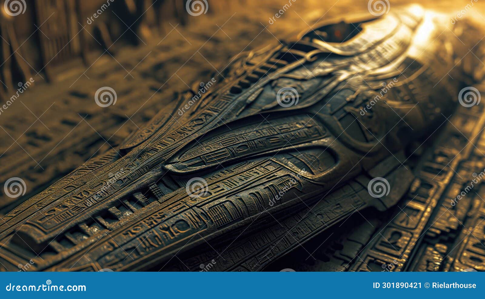 Ancient Technology Culture with Detailed Runes Engraving Stock ...