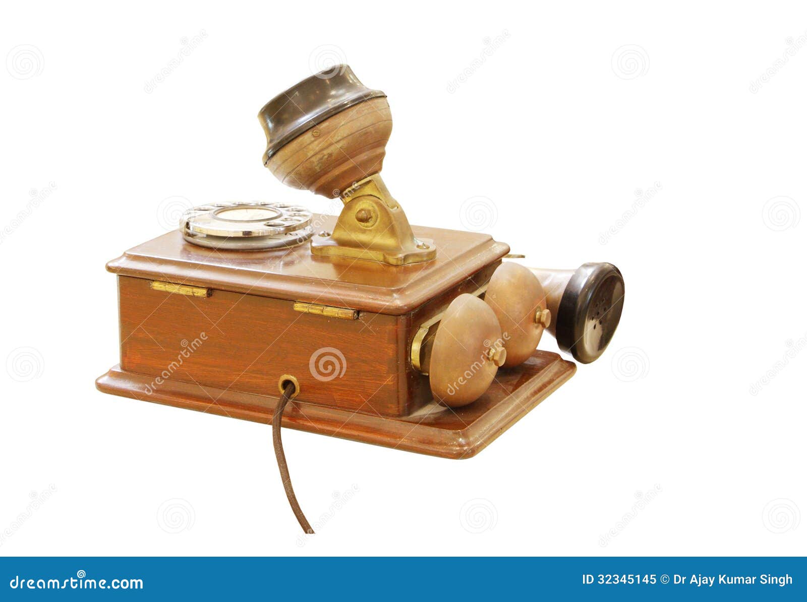 Ancient Telephone Isolated on White Stock Image - Image of appliance ...