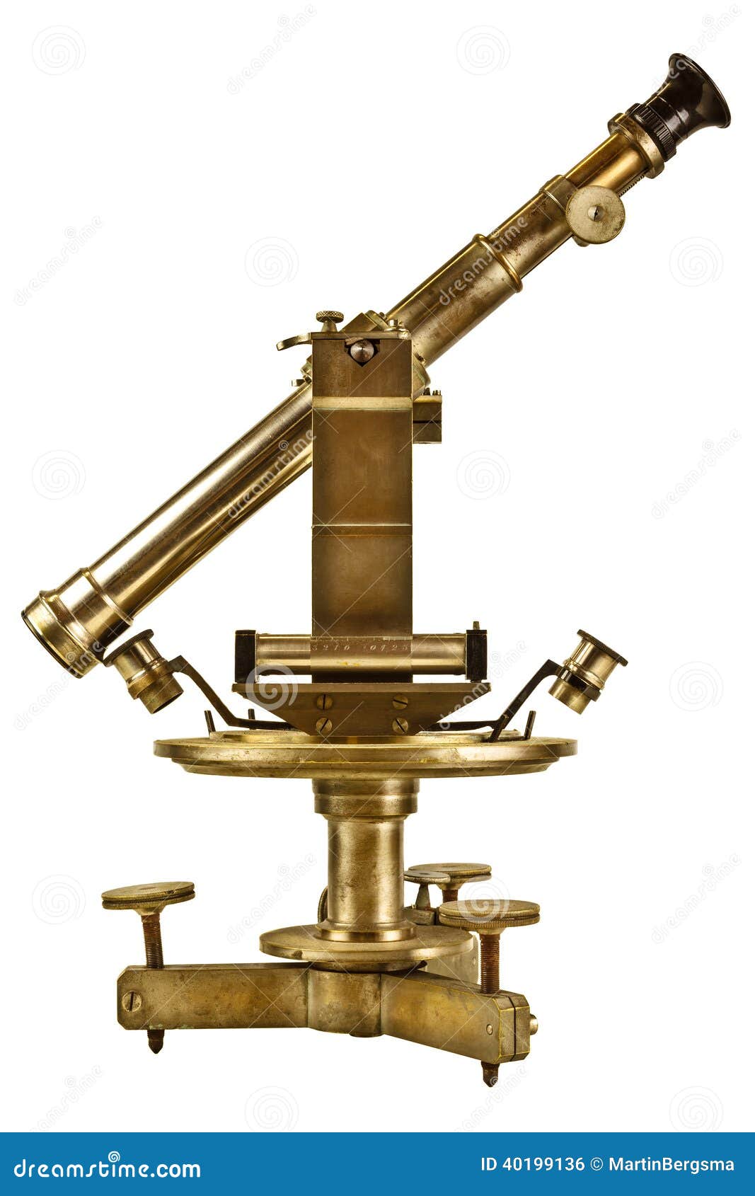 Ancient Telescope Isolated on White Stock Photo - Image of copper ...