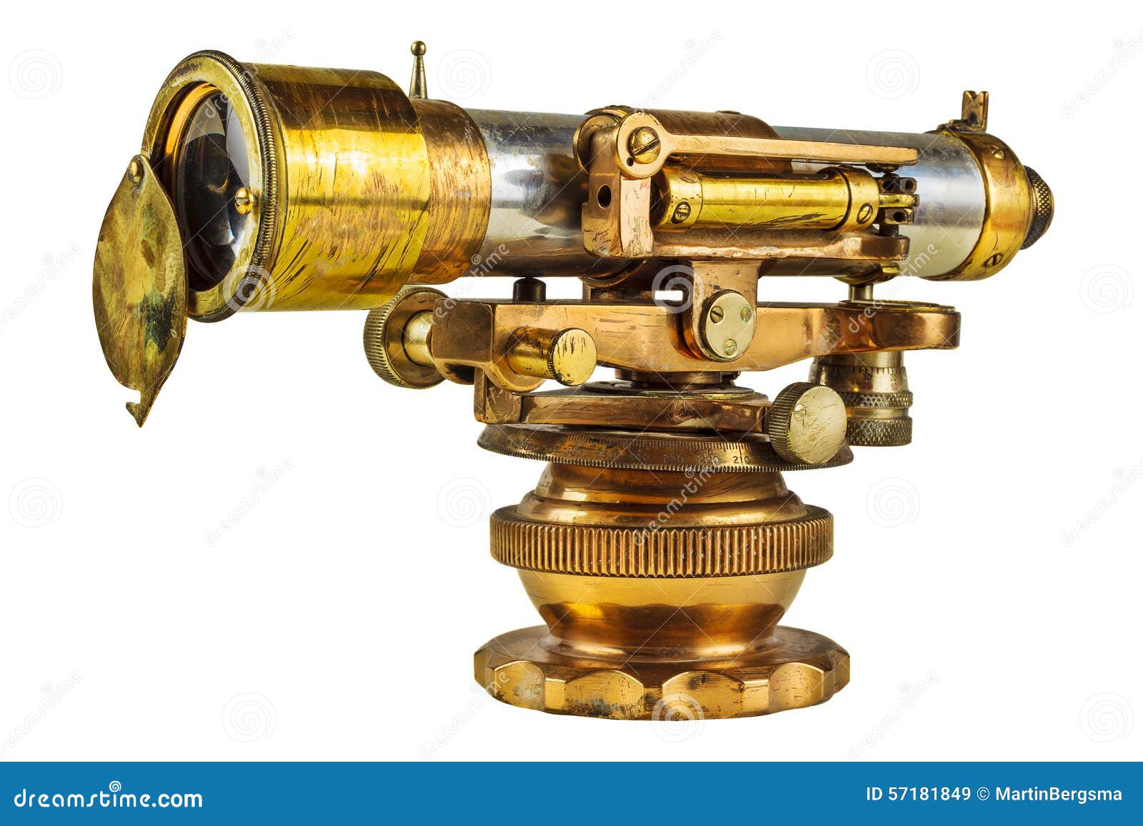 Ancient Telescope Isolated on White Stock Image - Image of color ...