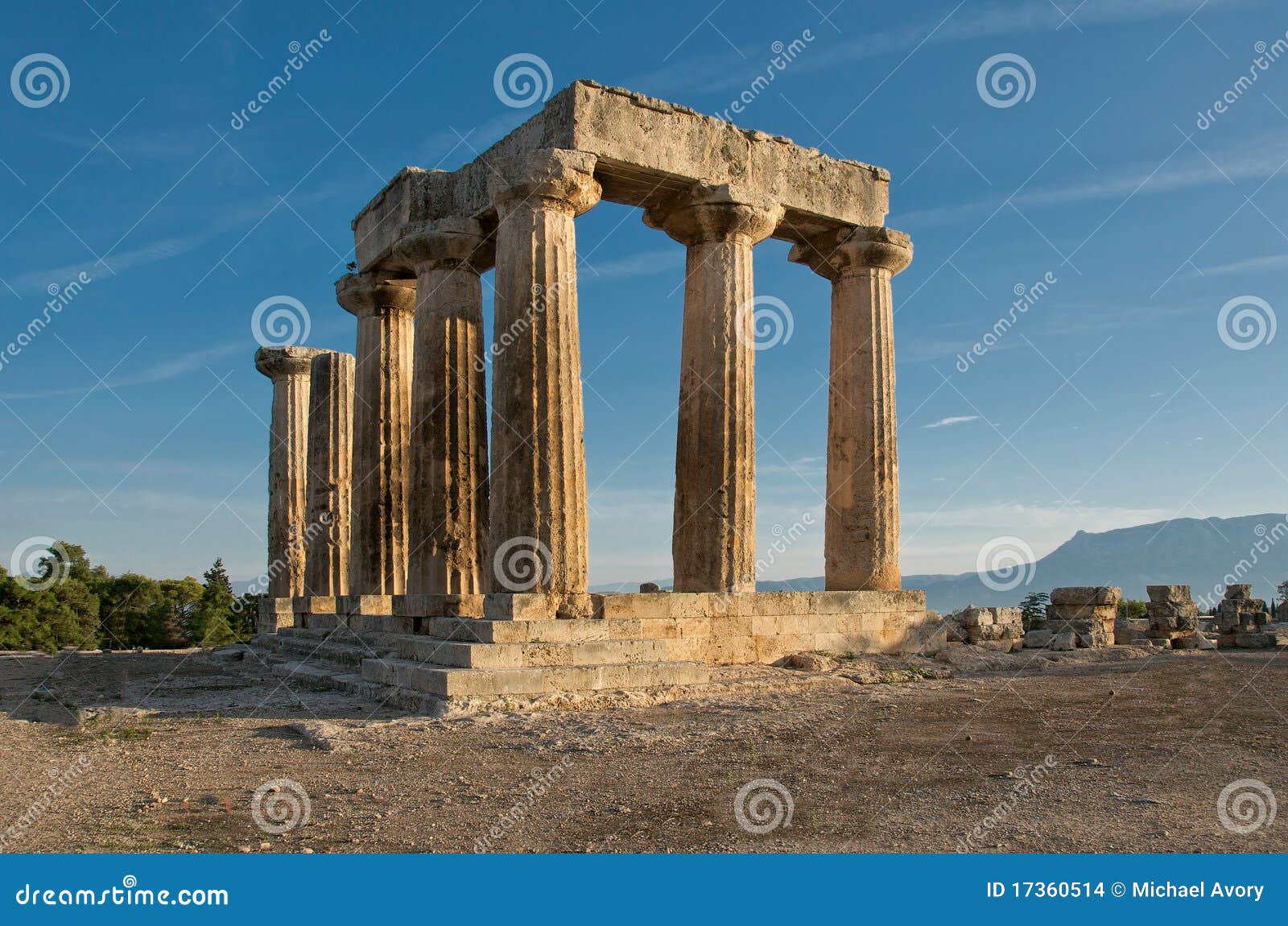 Temple Of Apollo And Altar Of Chiots In Delphi, Greece Royalty-Free ...