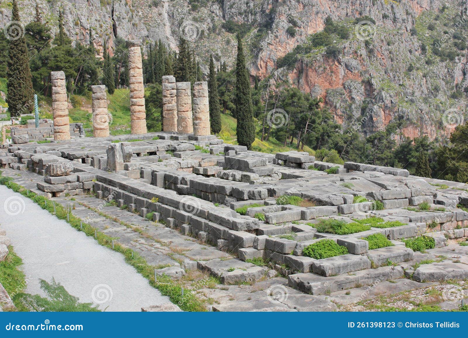 Ancient Temple of Apollo at Delphi Stock Image - Image of ...