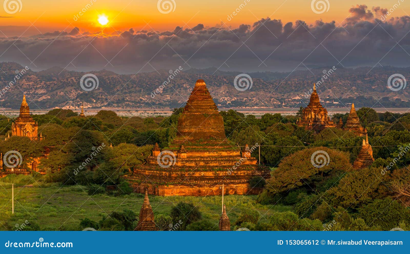 Ancient Temple in Bagan after Sunset, Myanmar Temples in the Bagan ...