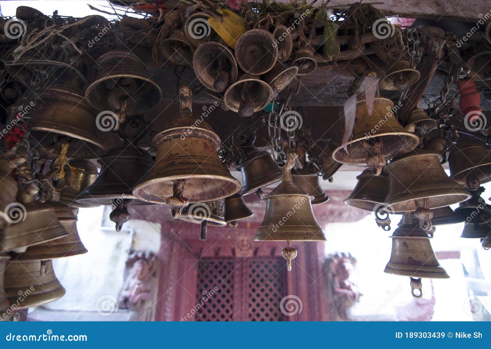 Ancient temple bells stock image. Image of mythology - 189303439